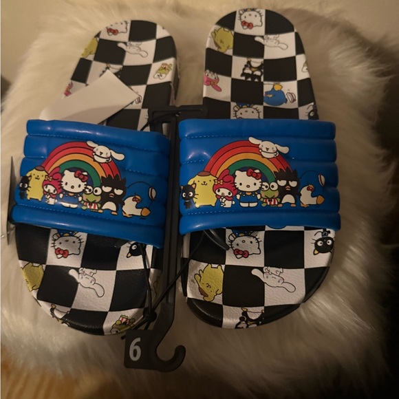 Hello Kitty | Shoes | Hello Kitty Slide Sandals Blue And Black | Poshmark